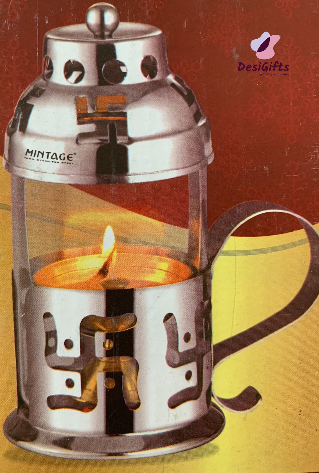 Akhand Jyot Brass Diya With Stainless Steel & Glass Case, Jyot#602 - Etsy