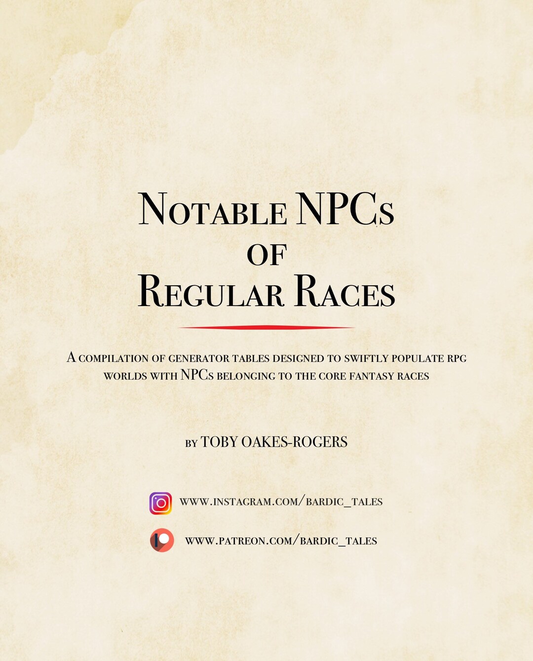 Notable Npcs of Regular Races - Etsy