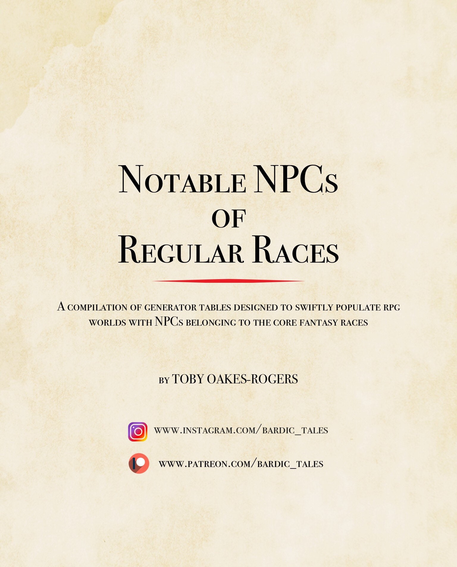 Notable Npcs of Regular Races - Etsy