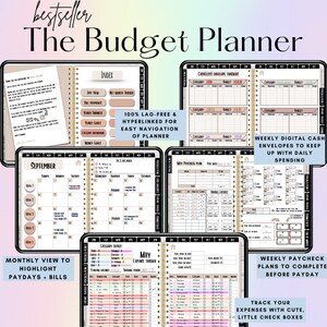 Weekly Budget Planner Book Budget Spreadsheet Cash Envelopes Cash ...