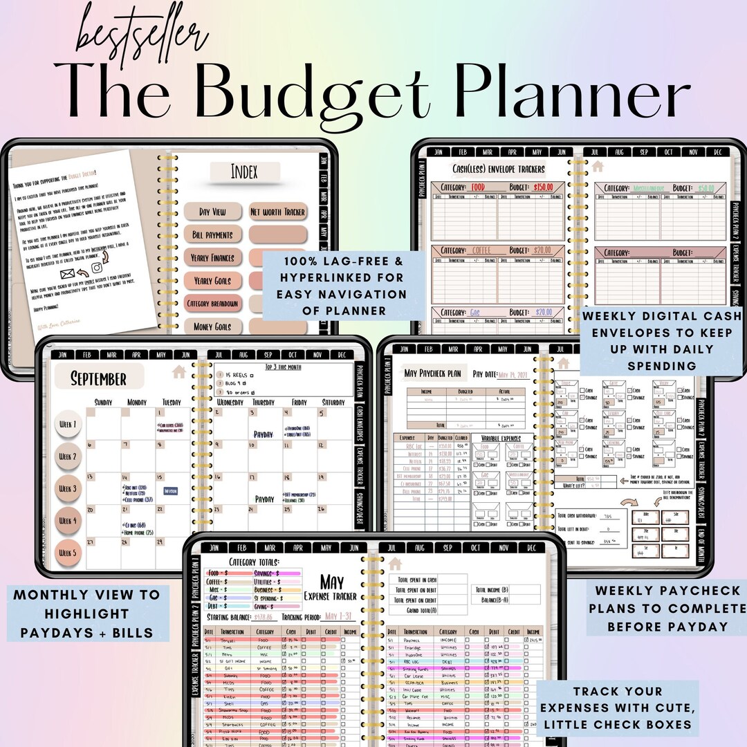 Weekly Budget Planner Book Budget Spreadsheet Cash Envelopes Cash ...