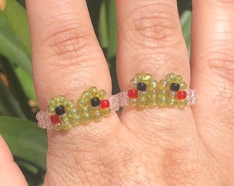 Beaded Frog Rings - Etsy