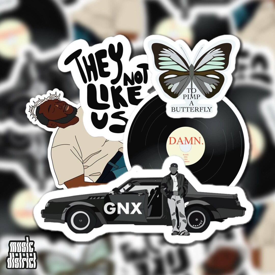 Kendrick Lamar Vinyl Waterproof Sticker Pack Iconic Rapper Designs ...