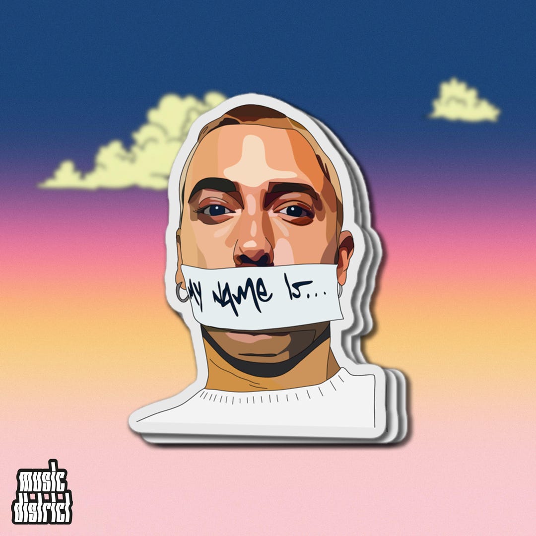 Eminem Waterproof Vinyl Sticker Durable Rap Artist Decal for Laptops ...