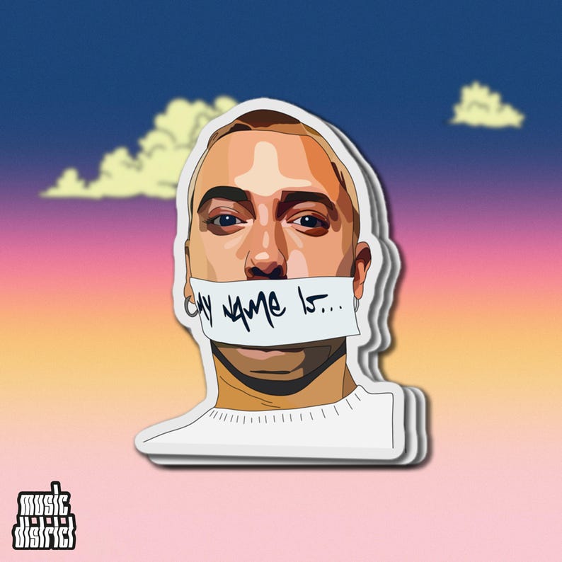 Eminem Waterproof Vinyl Sticker Durable Rap Artist Decal for Laptops ...