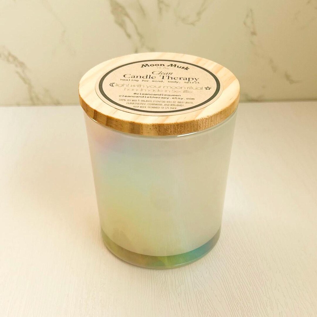 Moon Musk Iridescent Aromatherapy Soy Wax Candle - Scented With Organic ...