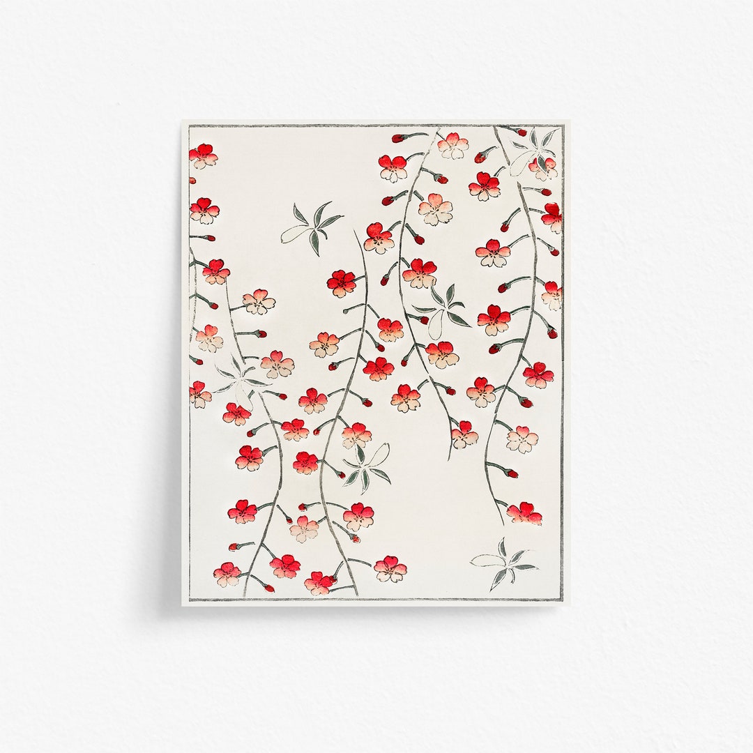 Printable Cherry Blossom Wall Art From Antique Japanese Print by ...