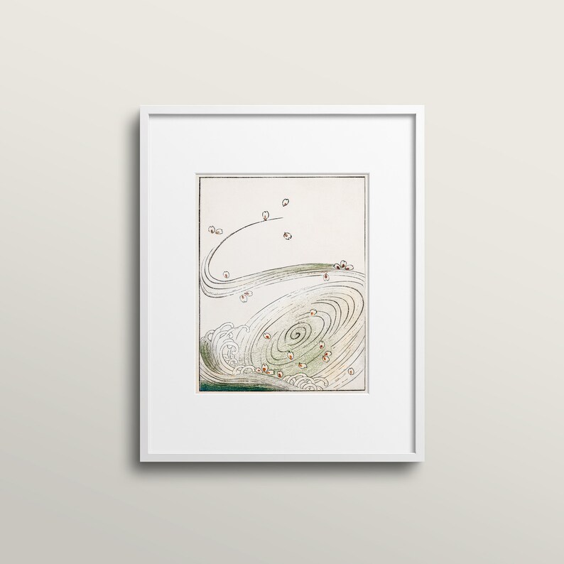 Printable Antique Japanese Art by Watanabe Seitei With Flower Petals ...