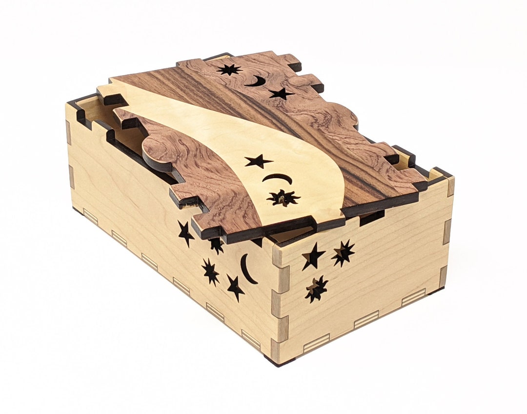 Small Wood Stash Box Keepsake Box Modern Box Art Deco Inlaid Marquetry ...