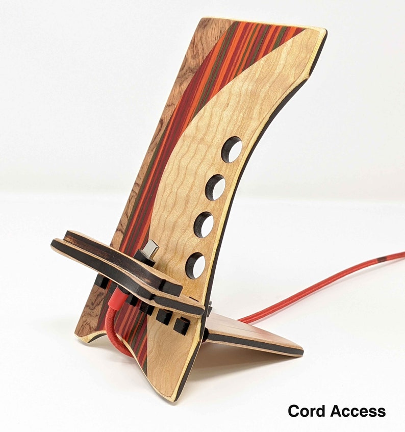 Marquetry Inlaid Wood Phone Stand - Art Deco iPhone Holder - Etsy