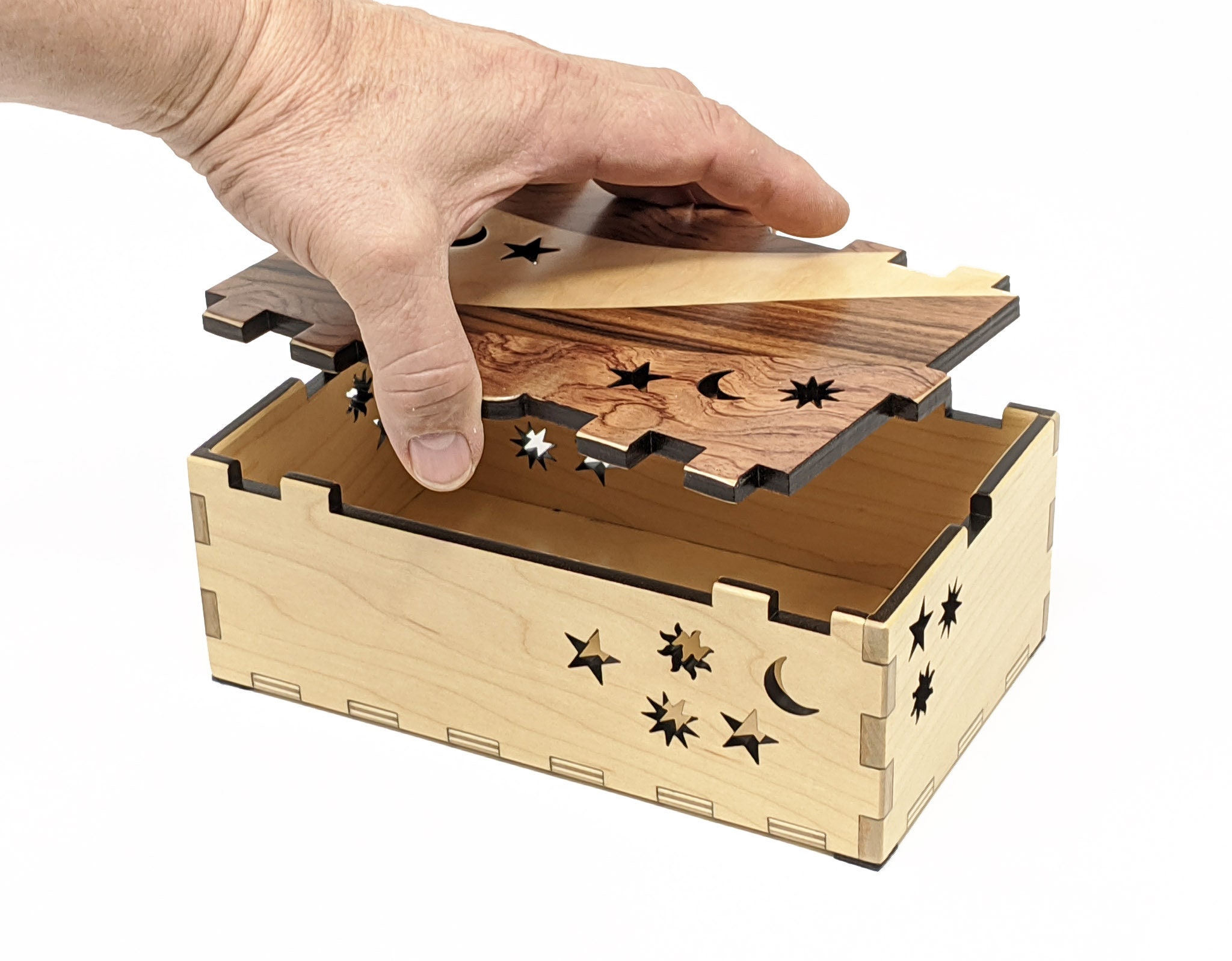 Small Wood Stash Box Keepsake Box Modern Box Art Deco Inlaid | Etsy