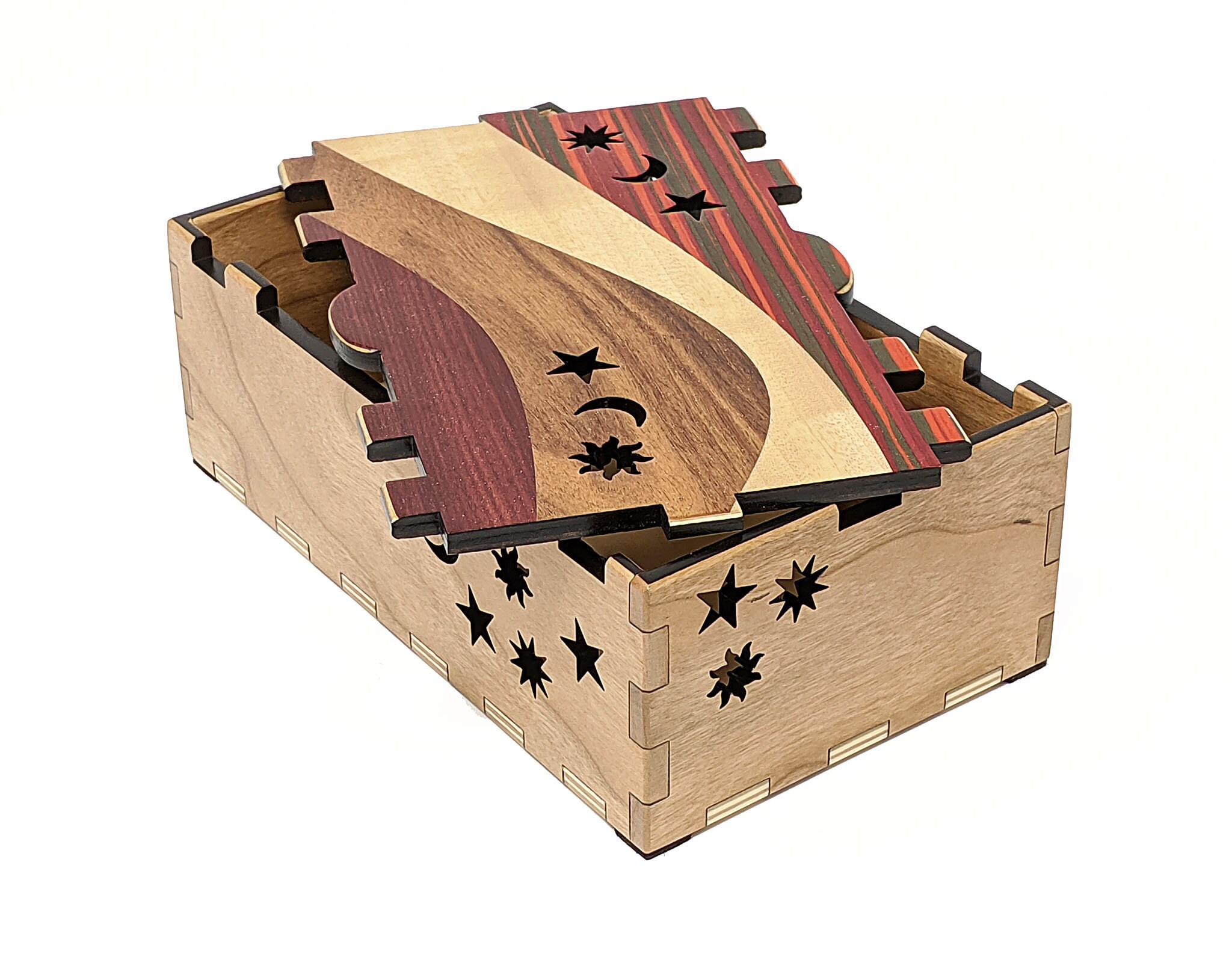 Red Small Wood Stash Box Keepsake Box Modern Box Art Deco - Etsy