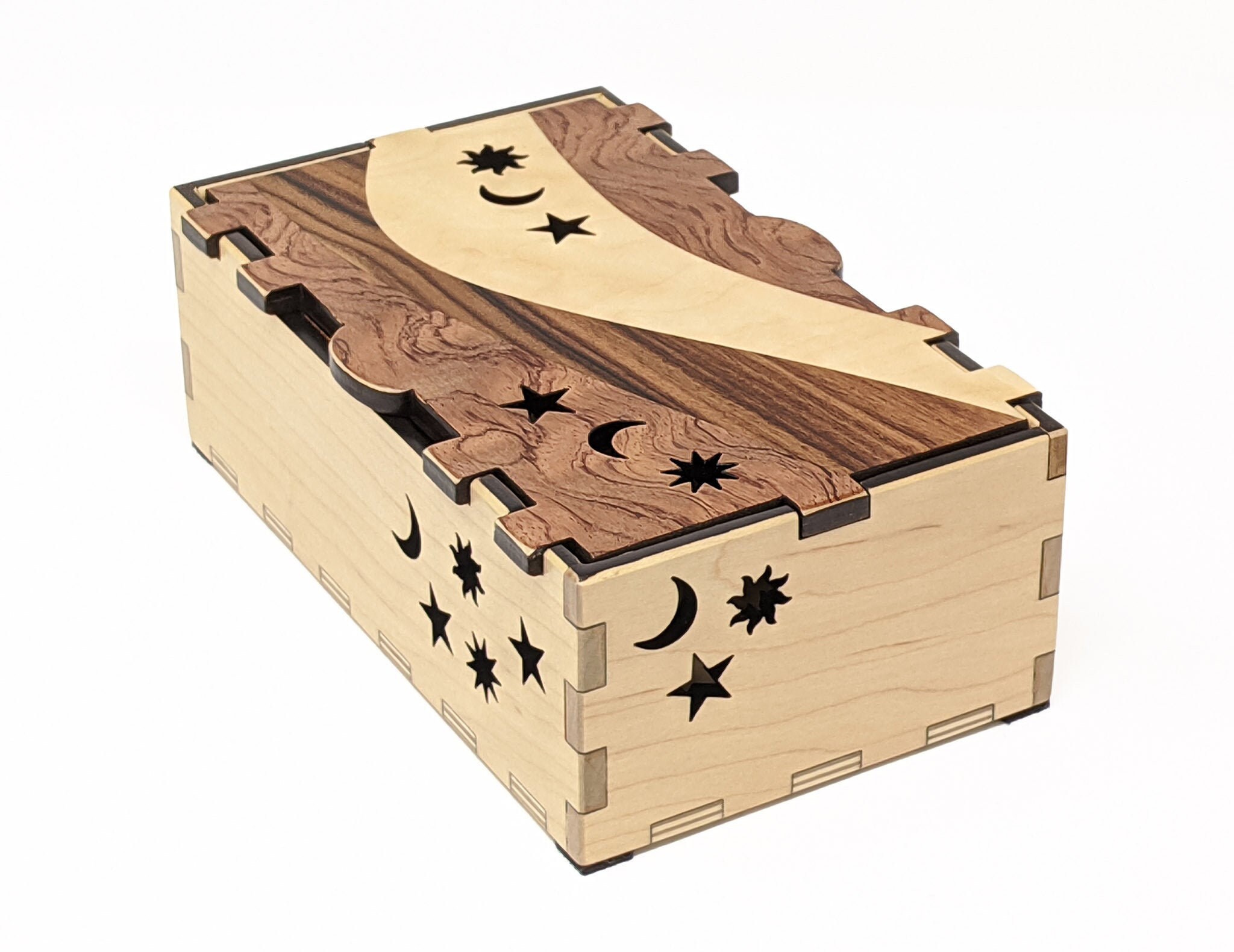 Small Wood Stash Box Keepsake Box Modern Box Art Deco Inlaid | Etsy