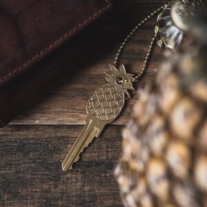 Pineapple Key, Real House Key Blank, New Home Owner, House Warming Gift ...