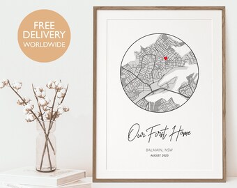 Our First Home Map | Etsy