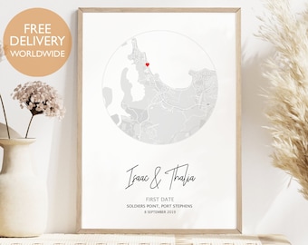 Personalized City Map Print, Custom Map Gift, Map Print, Custom ...