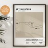 Any Marathon or Run Map Poster, Custom Hike Route Map, Strava or GPX ...