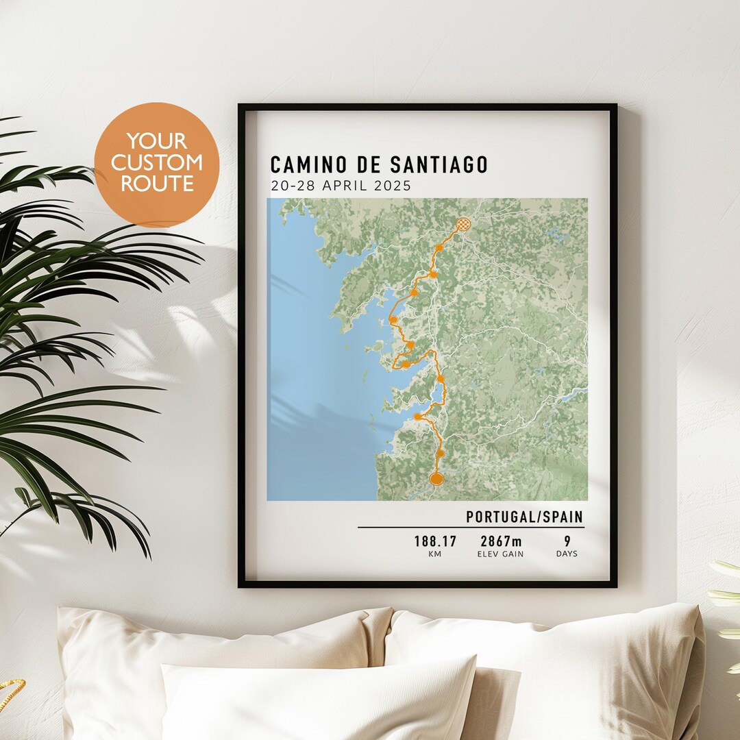 Multi-day Hiking Custom Map Print, Any Hike Trail, Strava, Gift for ...
