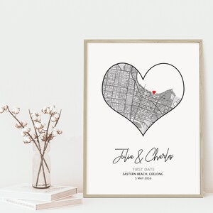 First Kiss Map First Date Our Adventure Begins Couple Gift - Etsy