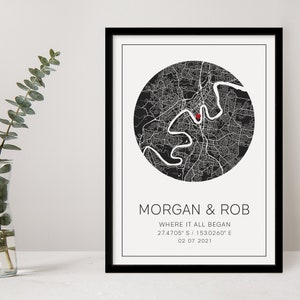 Where We First Met Map, First Date, Personalised Gift, Where It All ...