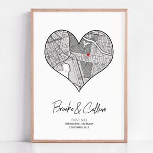 Where We First Met Map, First Date Map, Gift for Boyfriend, Our First ...