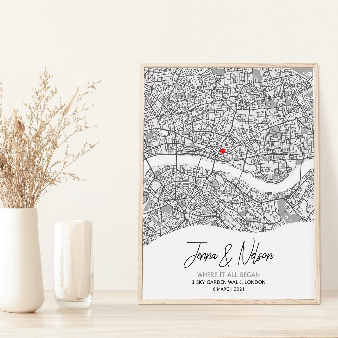 First Kiss Map First Date Our Adventure Begins Couple Gift | Etsy