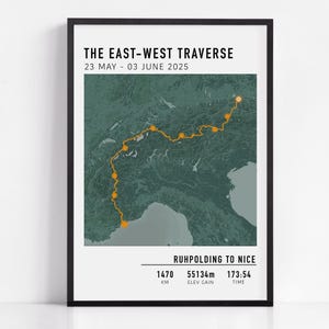 Multi-day Cycling Custom Map Print, Any Bike Ride, Strava, Gift for ...