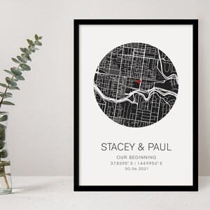 Where We First Met Map, First Date, Personalised Gift, Where It All ...
