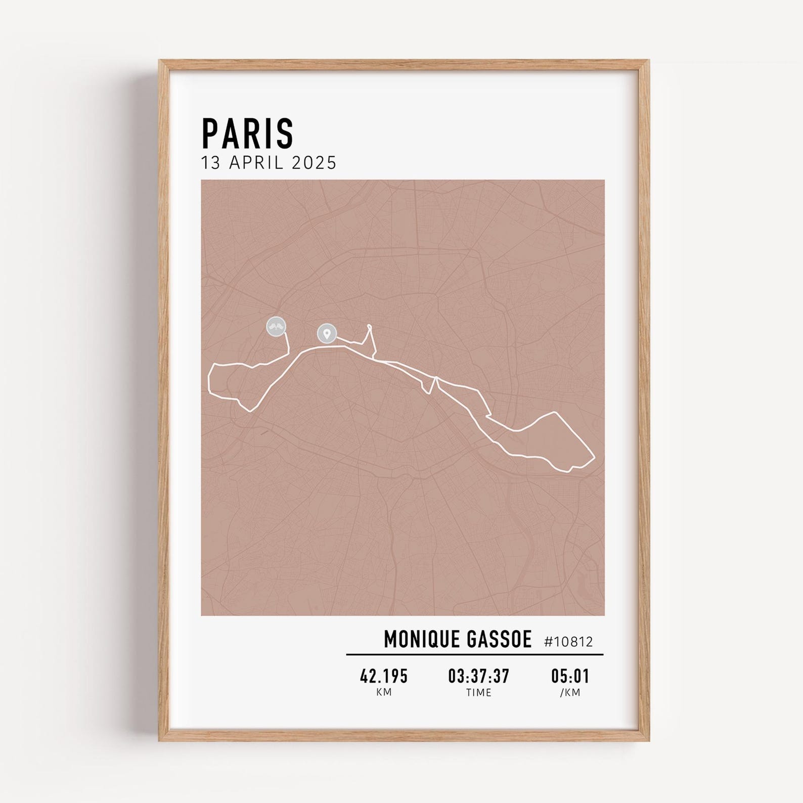Any Marathon Map Poster, Custom Run Route Map, Strava or GPX Map My Run ...