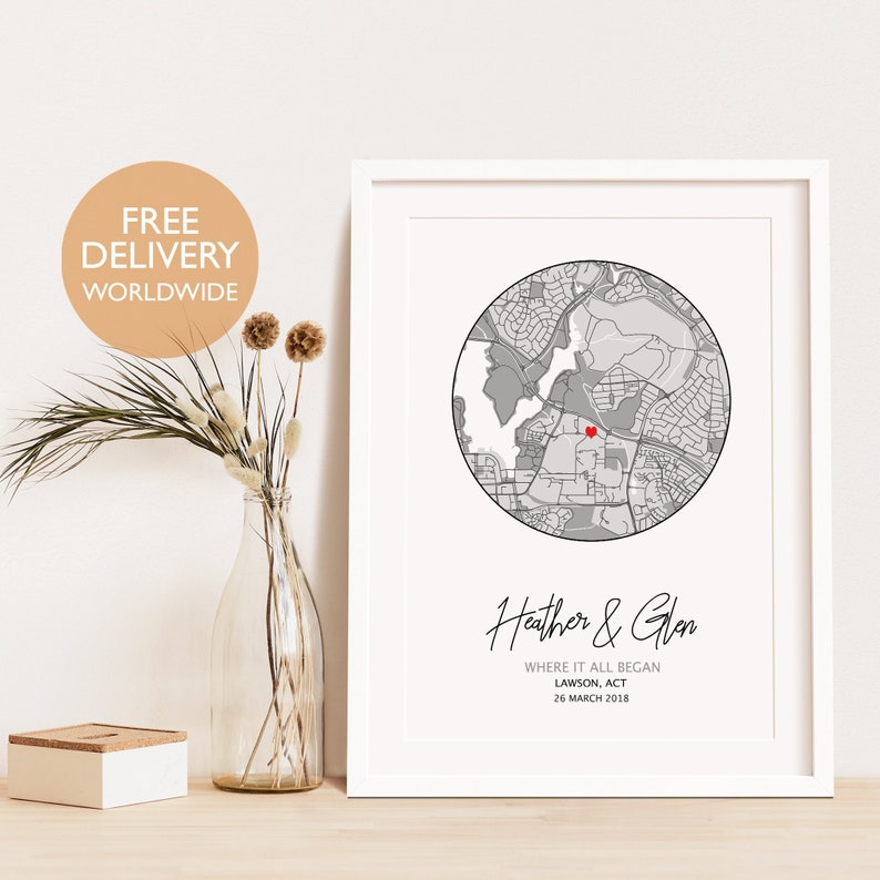 Where It All Began Map Where We First Met Our First Date - Etsy