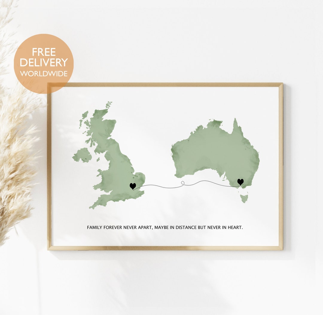 Long Distance Family Gift, Long Distance London to Australia, Long ...
