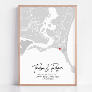 Where We First Met Map, First Date Map, Gift for Boyfriend, Our First ...