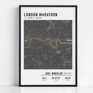 Any Marathon Map Poster, Custom Run Route Map, Strava or GPX Map My Run ...