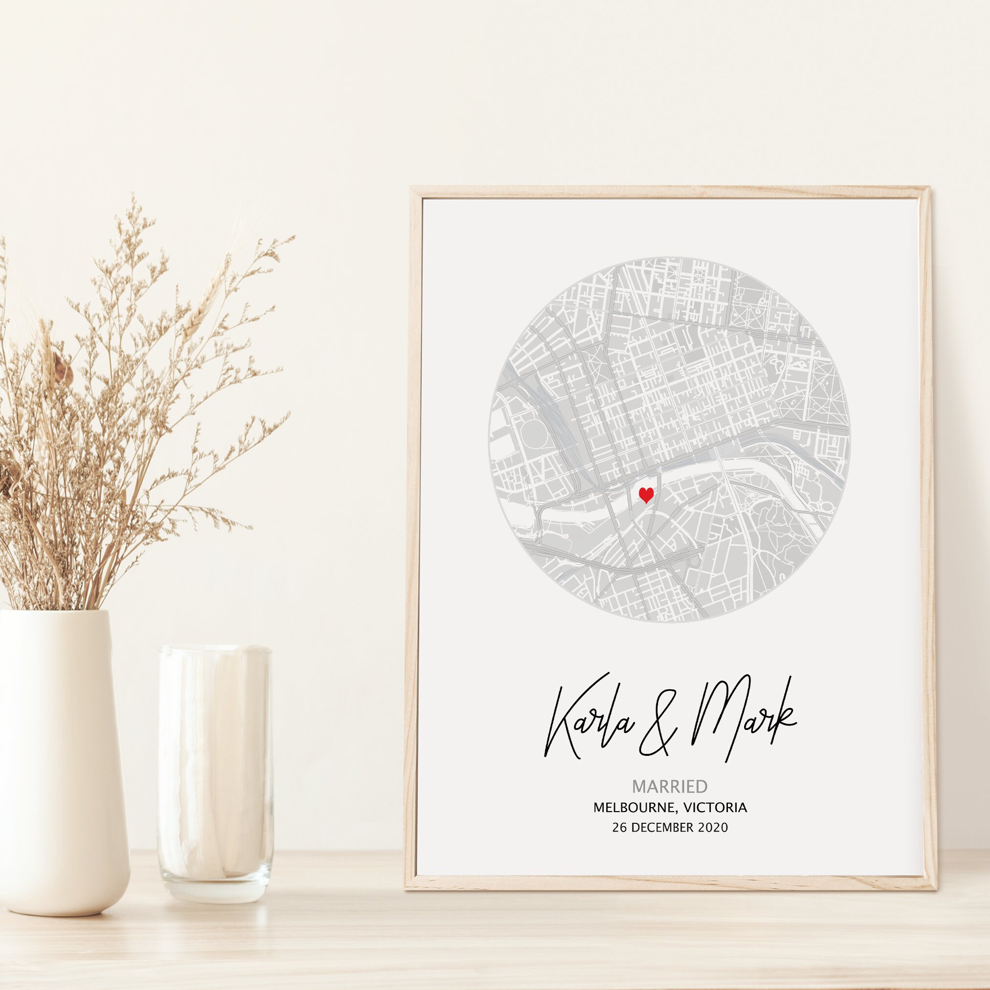 Married Map Print Personalised Marriage Map Wedding Gift - Etsy