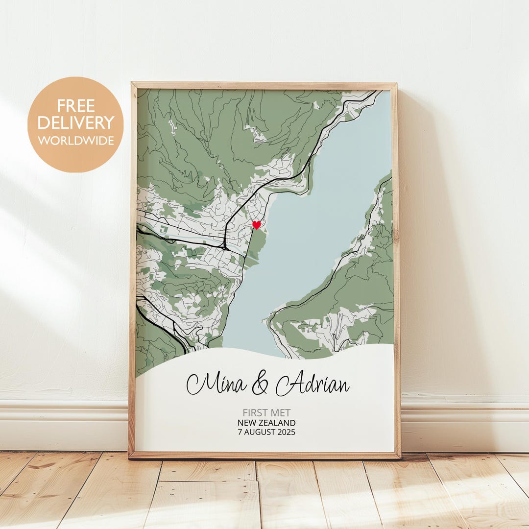 Where We First Met Map Print, Personalized Location Artwork - Etsy