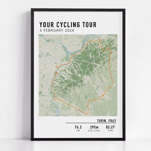 Custom Cycling Route Map, Any Bike Ride, Strava Route, Gift for Cyclist ...
