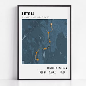 Multi-day Cycling Custom Map Print, Any Bike Ride, Strava, Gift for ...