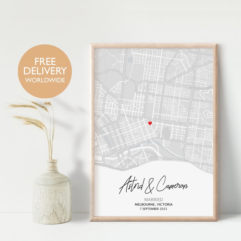 Personalised Engagement Map Engagement Print Personalized | Etsy
