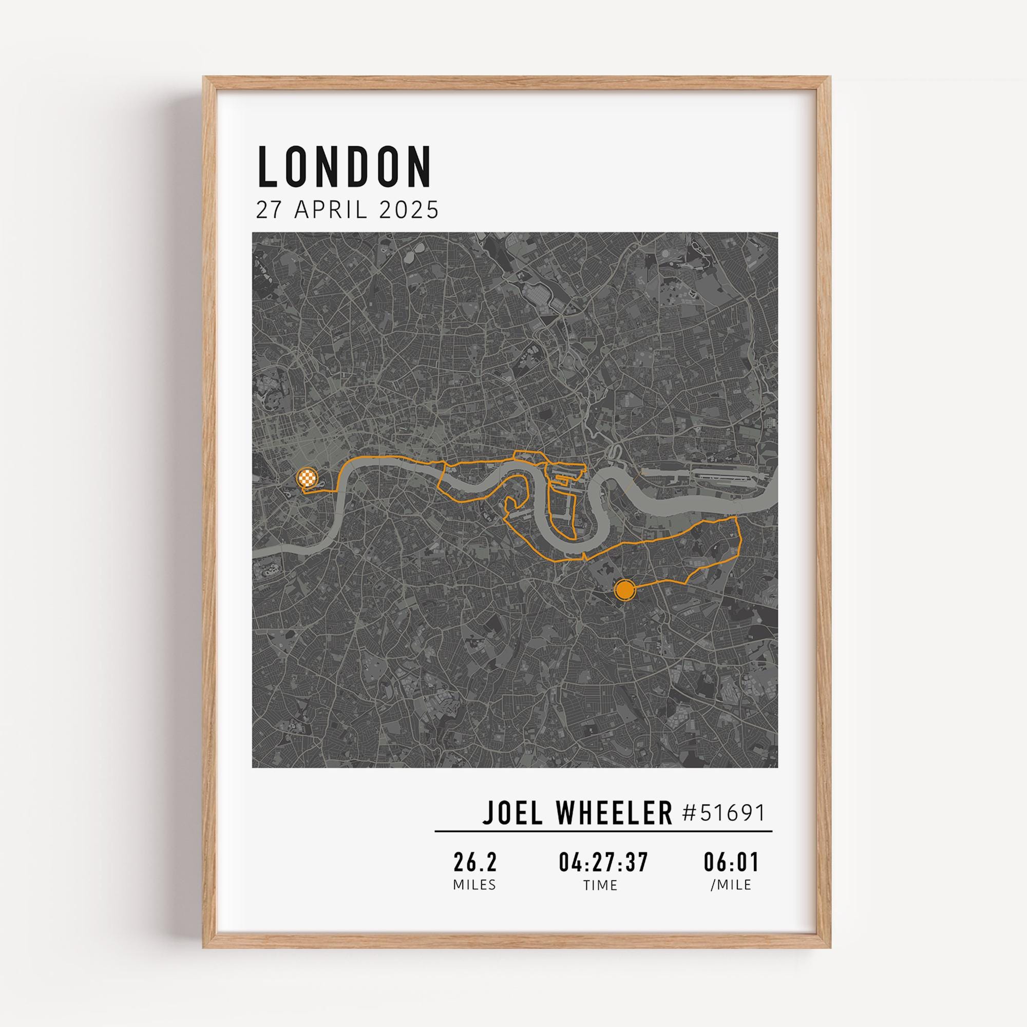 Any Marathon Map Poster, Custom Run Route Map, Strava or GPX Map My Run ...