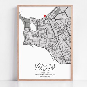 Where We First Met Map, Our First Kiss, First Date Map, Personalised ...