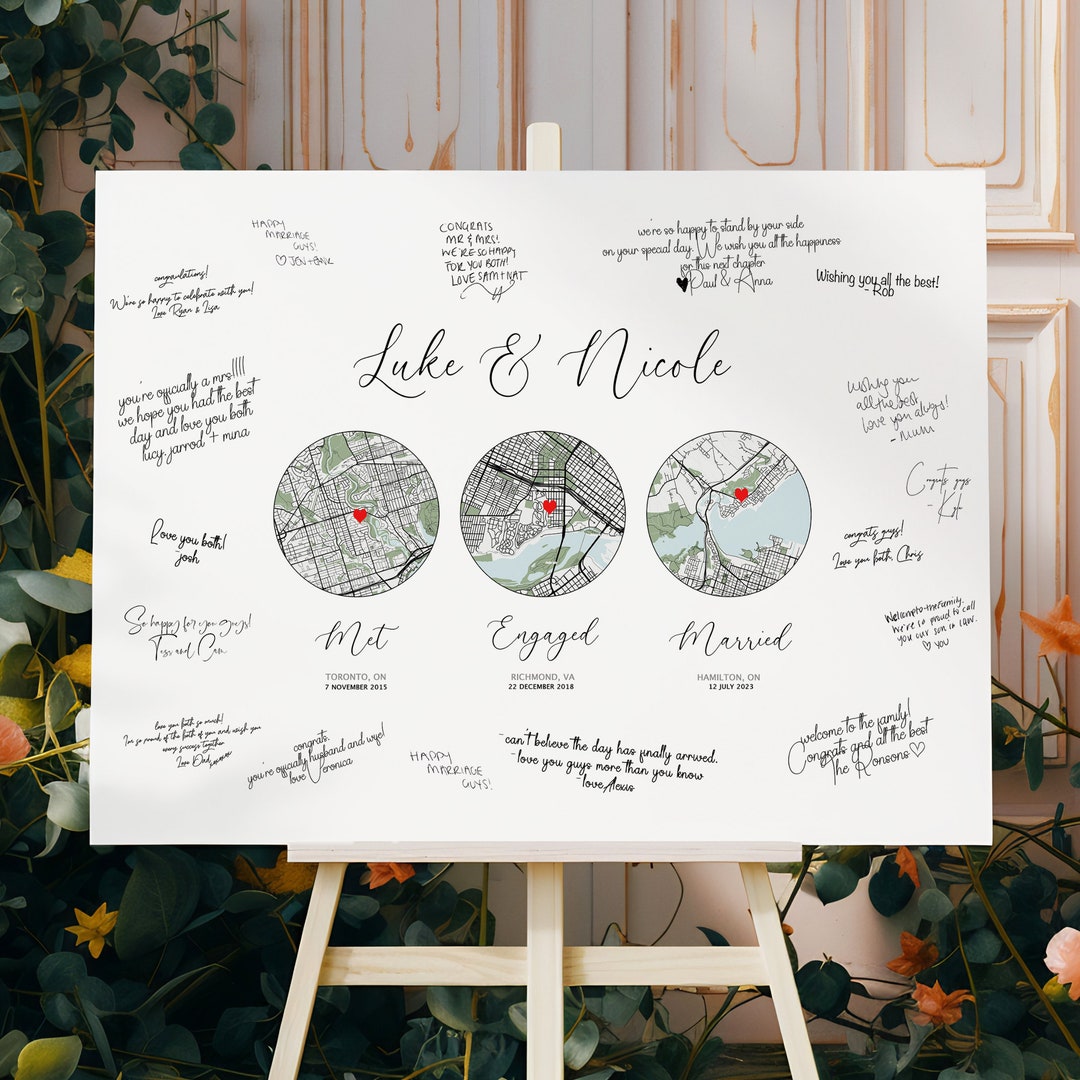 Custom Wedding Guest Book Alternative, Our Story Guest Book, World Map ...