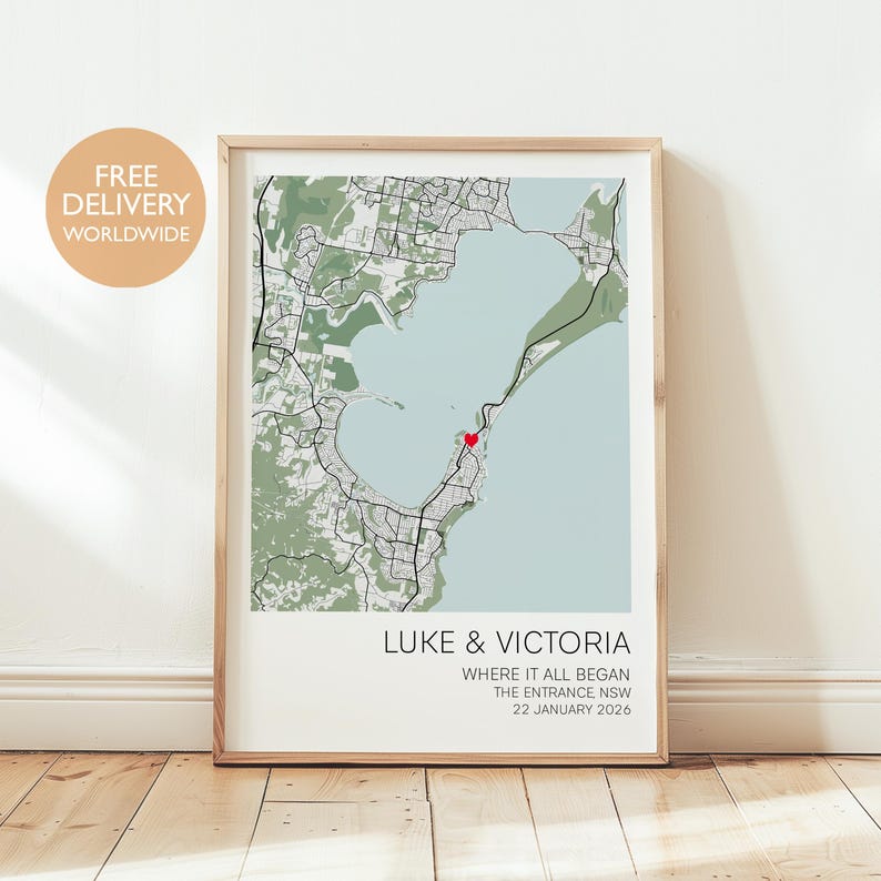Where It All Began Map, Where We First Met, Our First Date ...