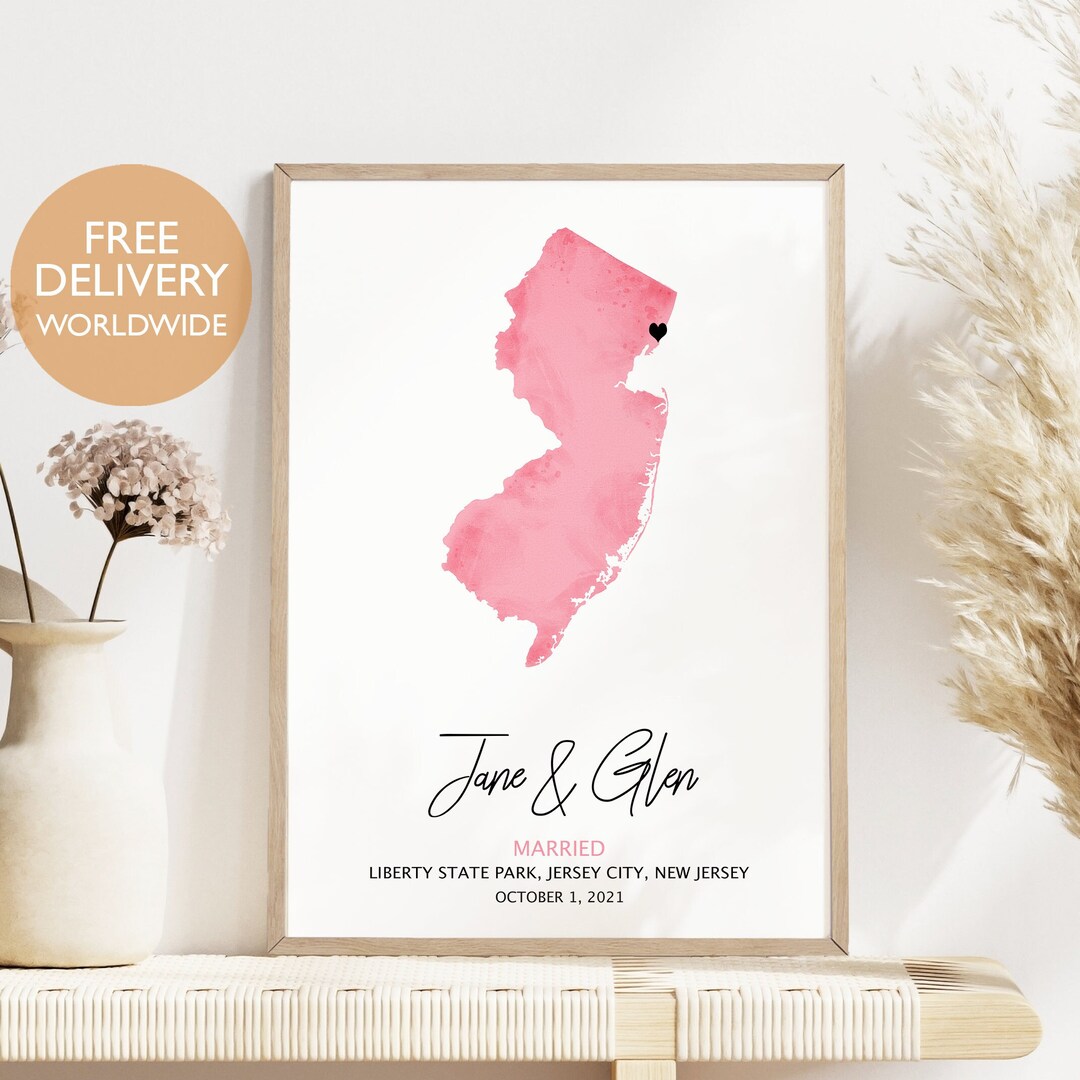 Wedding Location Map, Personalised Wedding Gift, Watercolour Map Print ...