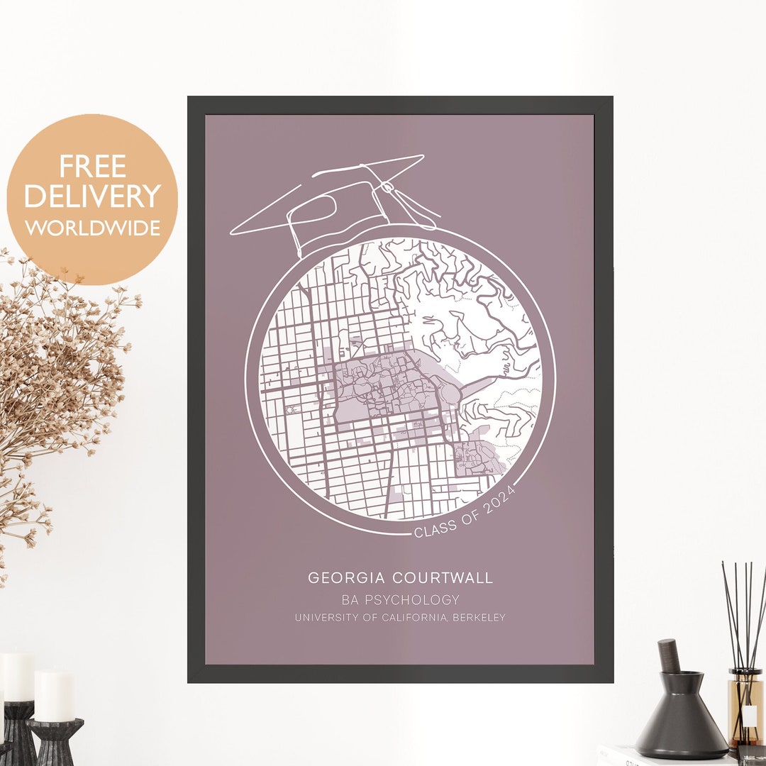 Graduation Map Print Gift for Daughter, Graduation Gift for Him ...