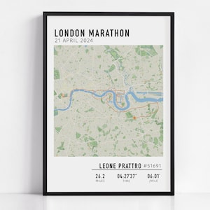 Any Marathon Map Poster, Custom Run Route Map, Strava or GPX Map My Run ...