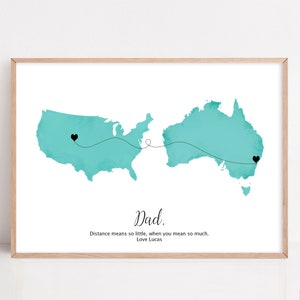 Father's Day Gift, Long Distance Father's Day Gift, World Map Dad ...
