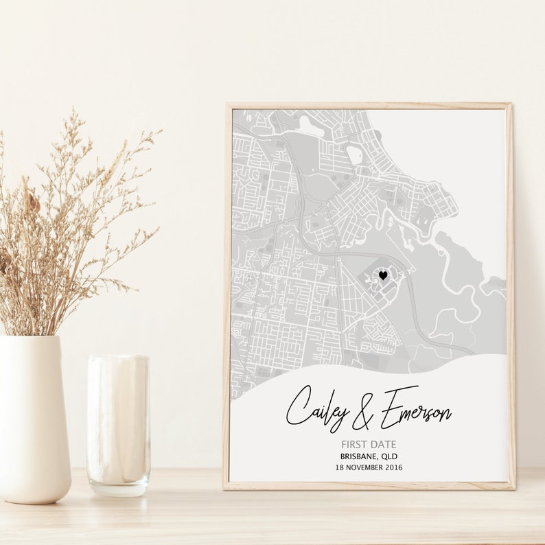 Where We First Met Map First Date Map Gift for Boyfriend - Etsy