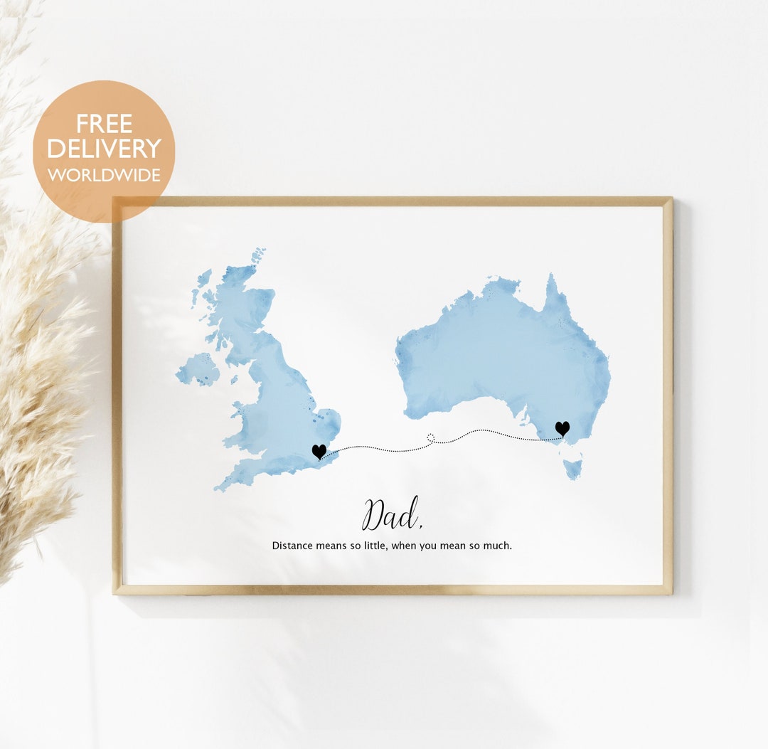 Father's Day Gift, Long Distance Father's Day Gift, World Map Dad ...