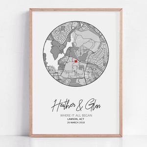 First Kiss Map, First Date, Our Adventure Begins, Couple Gift, Where It ...