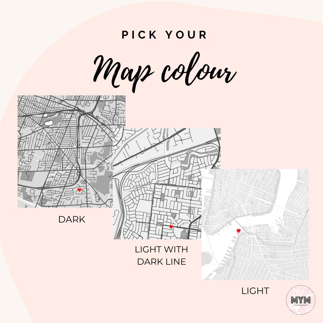 First Kiss Map First Date Our Adventure Begins Couple Gift | Etsy